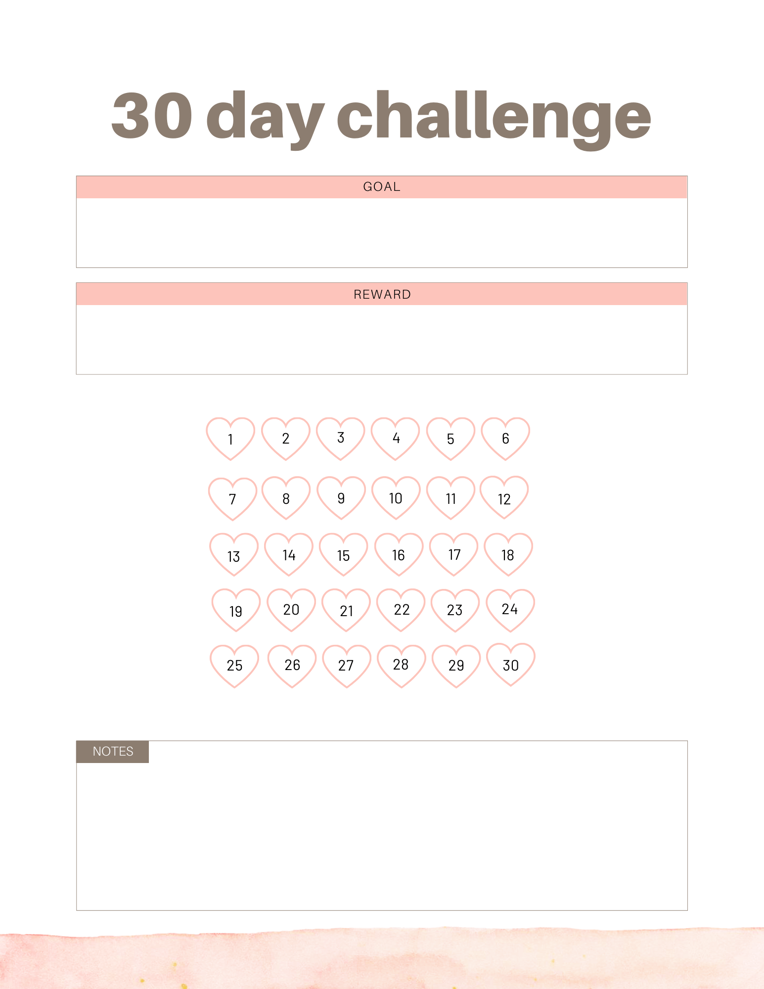 30 Day Challenge Printable PDF