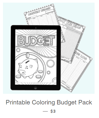 Printable coloring budget pack image - Make Calm Lovely