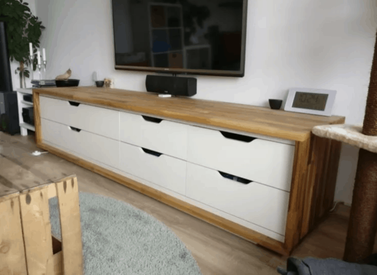 17 TV Stand Media Console IKEA Hacks - Make Calm Lovely